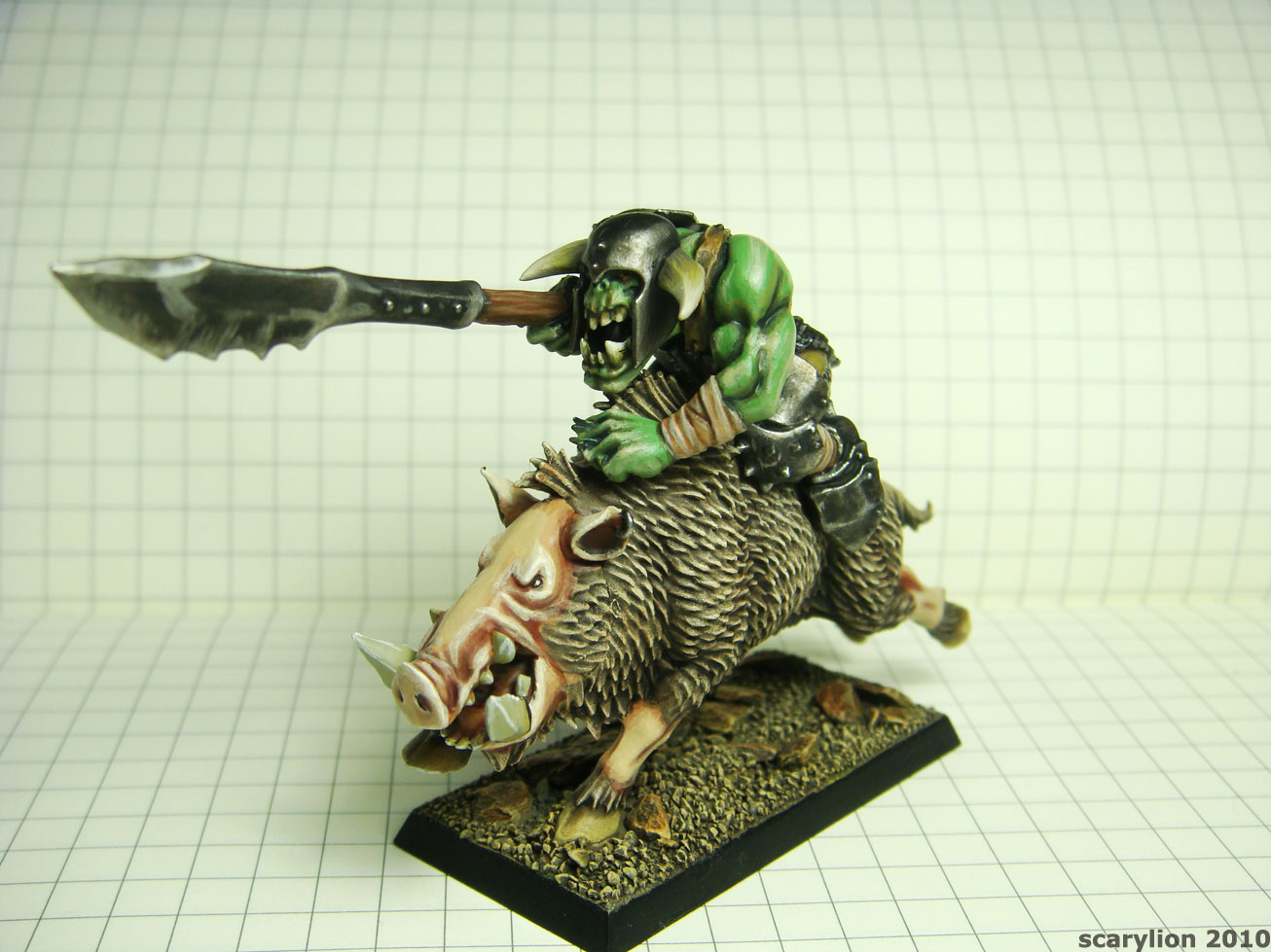 Scarylion Sucks At 40K: Ork (Orc?) on a Pig