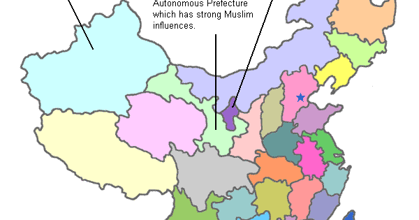 Dunner's: Map of Muslims in China
