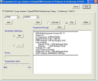 isp51: USB AVR ATmega 24C ISP Multi Programmer + Oscilloscope + Logic ...