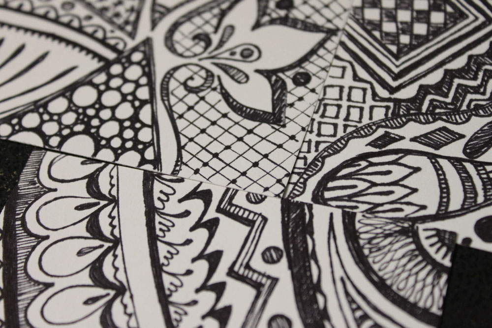 The Viridian Muse -Naturally Inspired: Black and White Zentangles