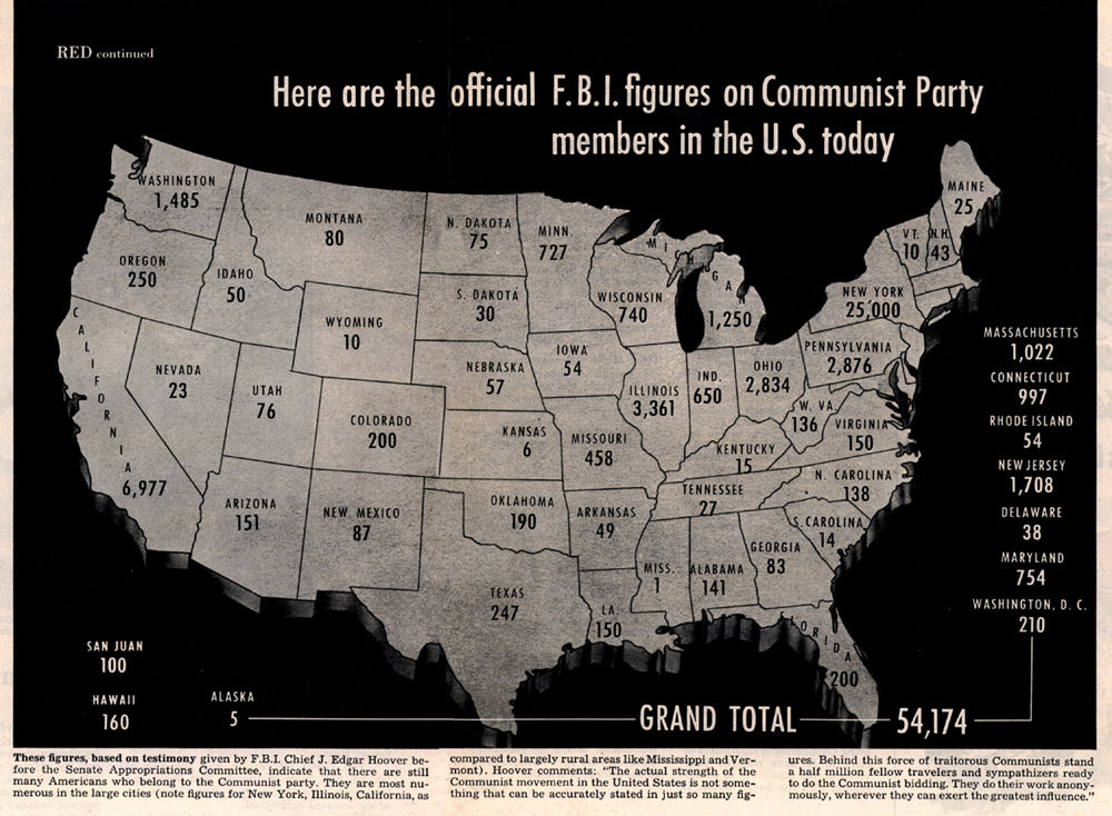 Data Deluge: US Cold War map - LOOK magazine Sept 1952