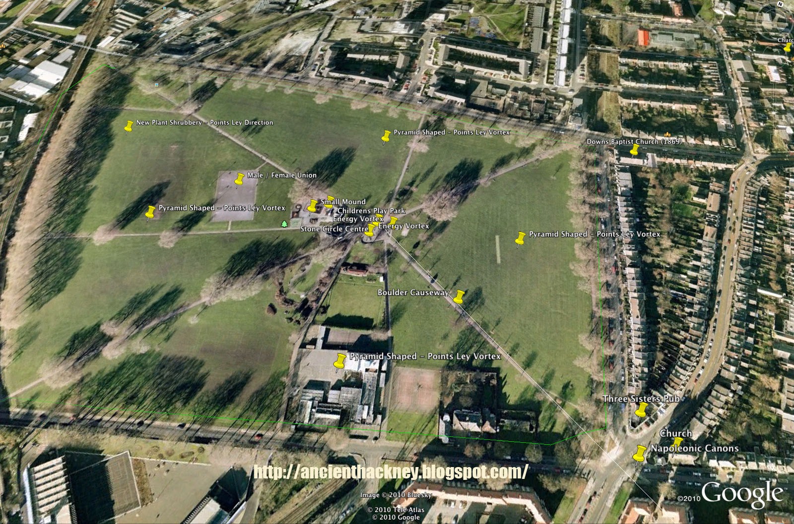 Ancient Hackney: Hackney Downs to St John's Cemetery Ley Markers