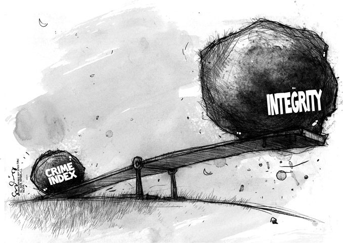 editorial cartoons: Police Integrity questioned...
