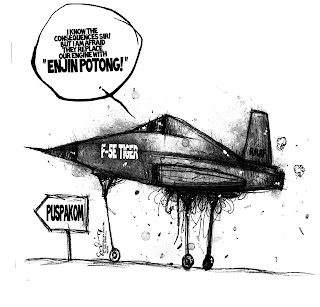 editorial cartoons: stolen JET ENGINE