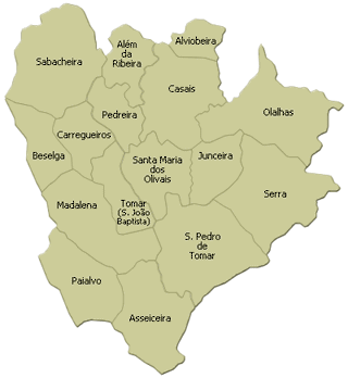 Tomar, a Cidade: FREGUESIAS DO CONCELHO DE TOMAR