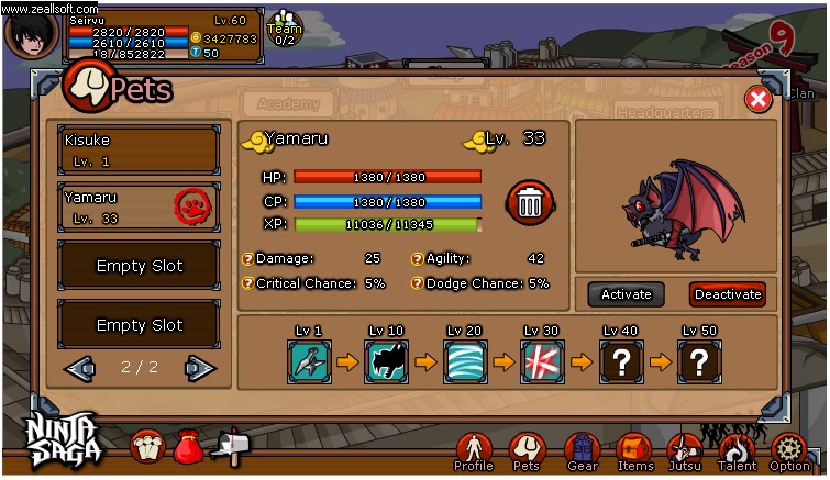 Ninja Saga: Ninja Saga Hallowen Pet Yamaru