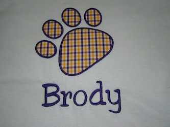 SAME Monogram: LSU applique Tiger paw print