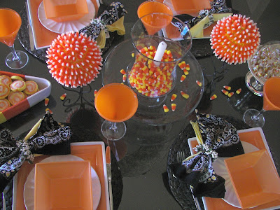 Red Couch Recipes: Candy Corn Tablescape