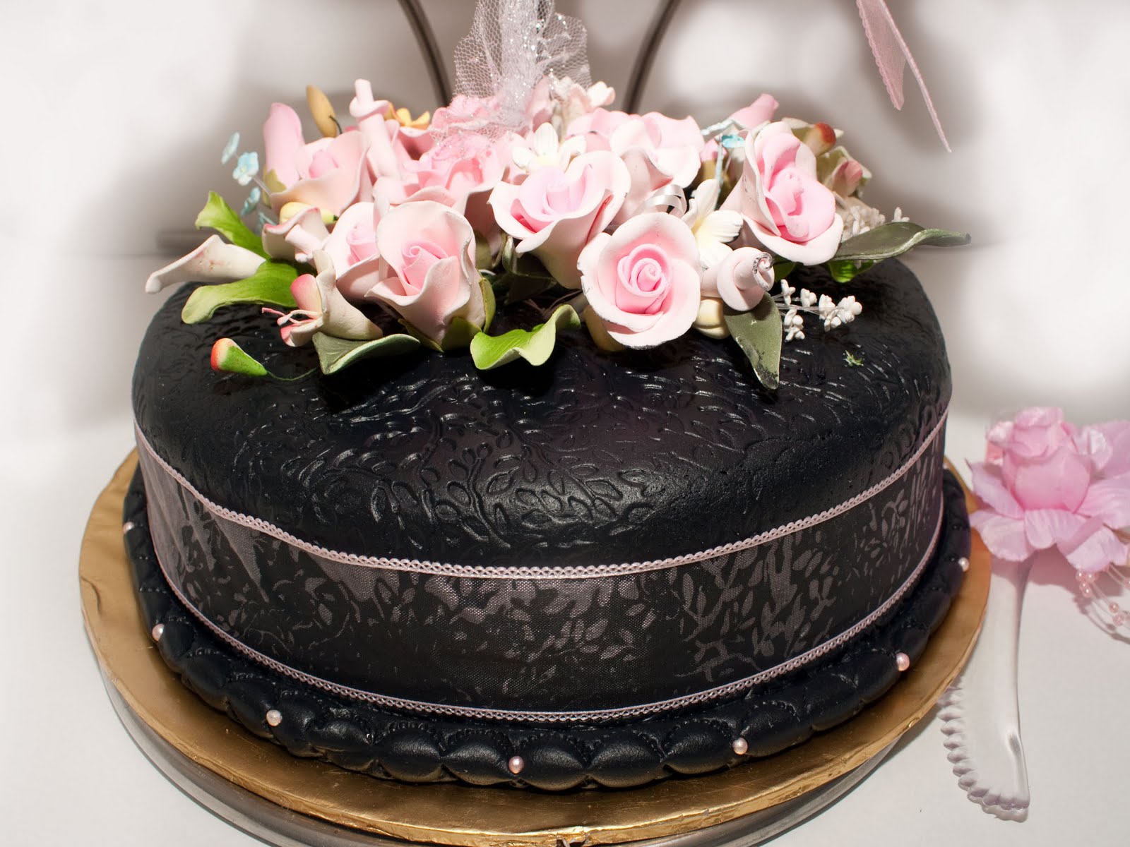 Kek Kahwin Tema Pink Hitam | Eksekutifsuri Bakery