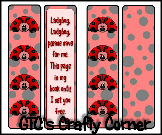 GTC's Crafty Corner: LadyBug Bookmark Freebie