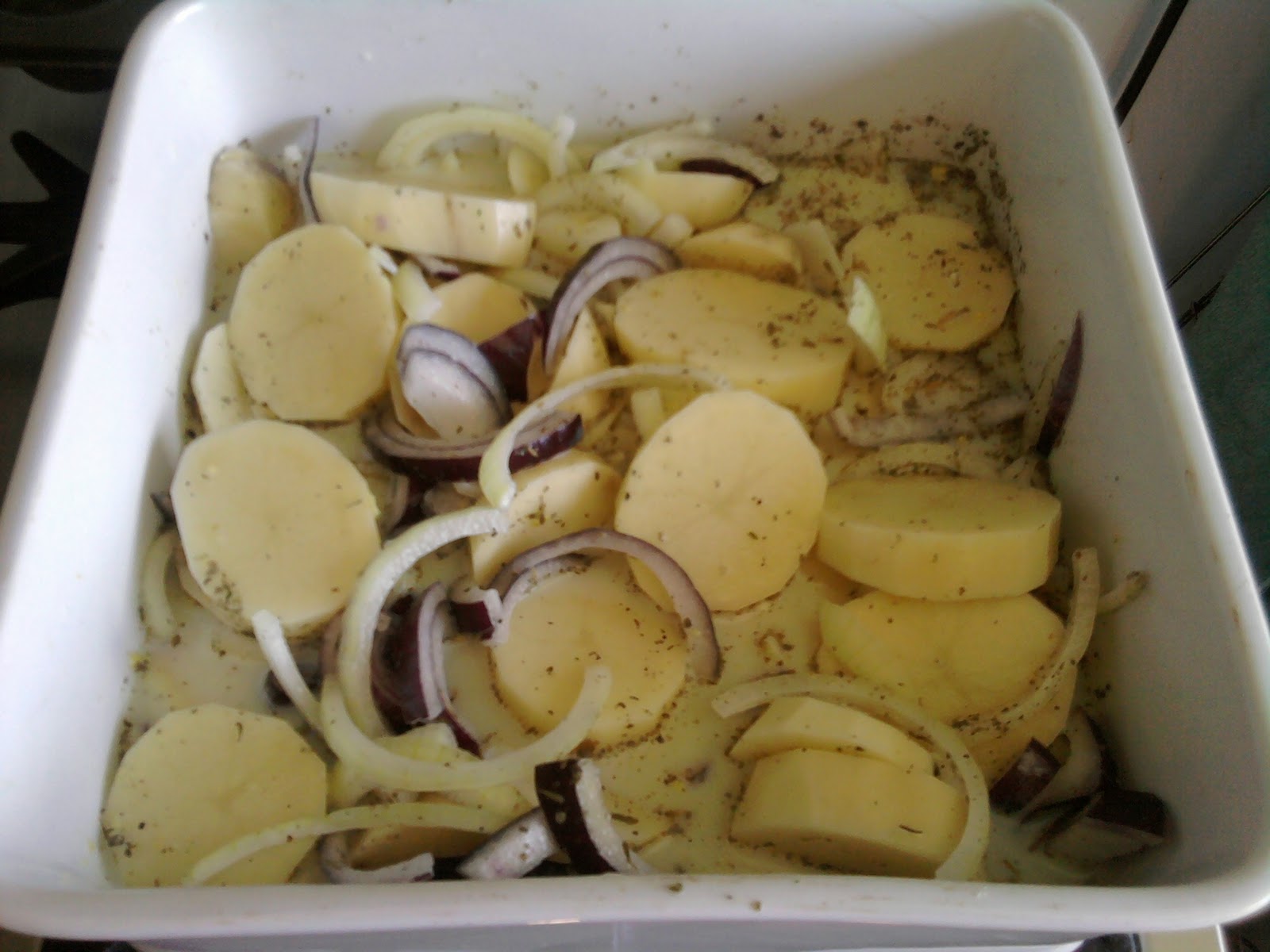 Pink & Powder Blue Cusine: Bit on the Side: Slice and Toss Potato Bake