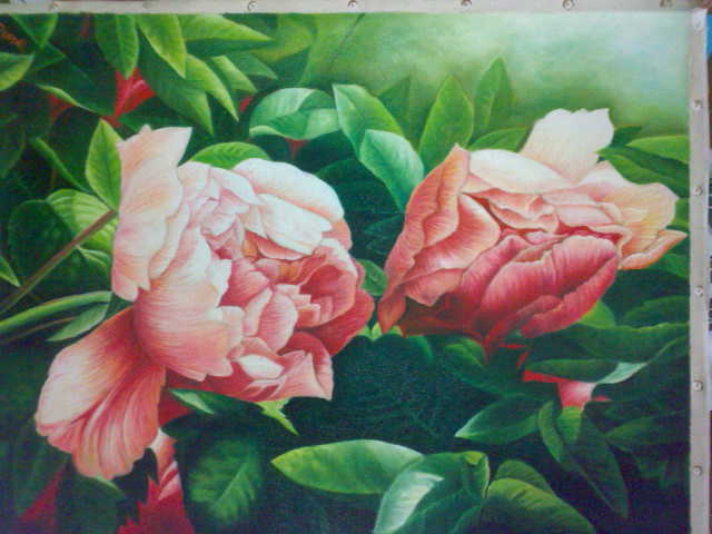 ecmc-USA: Lukisan bunga mawar I. Ukuran 70X55