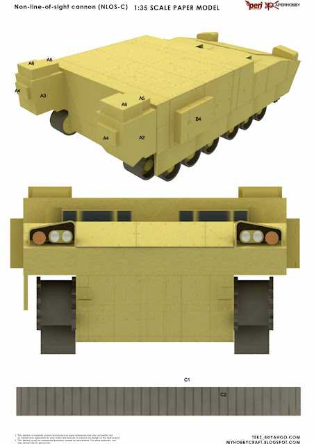 paperhobby: Non-line-of-sight cannon (NLOS-C) prototype 1:35