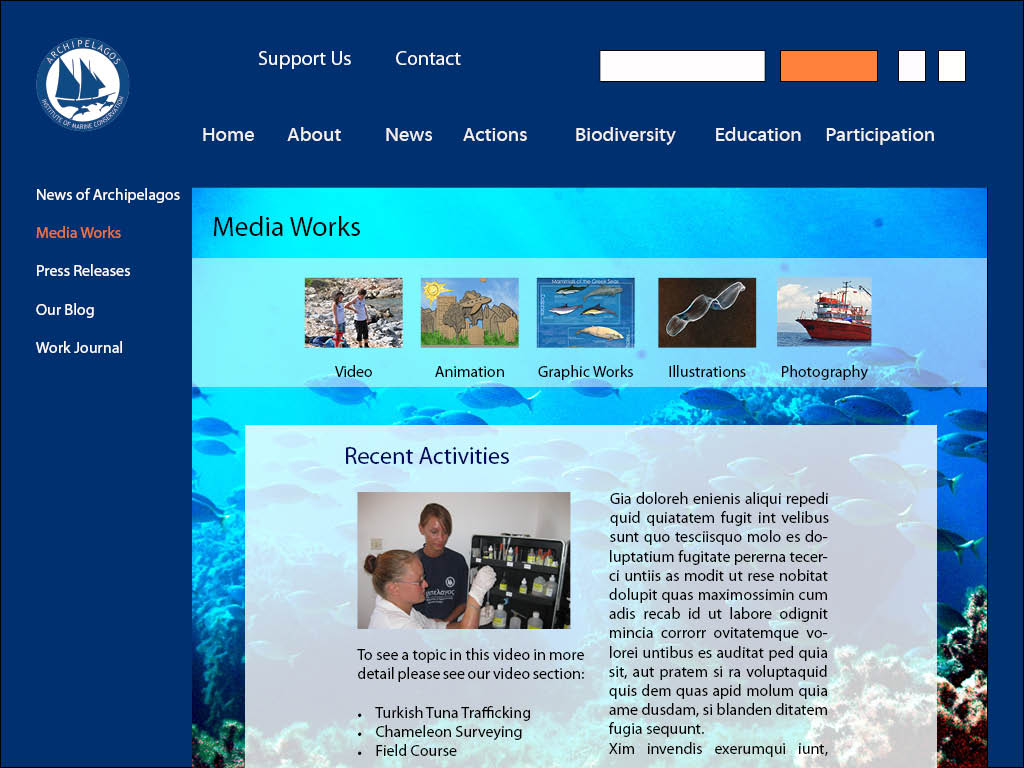 Environmental Video Production: Archipelagos website media page re-design