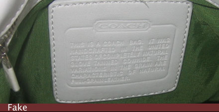 How to tell a fake Coach Bag?
