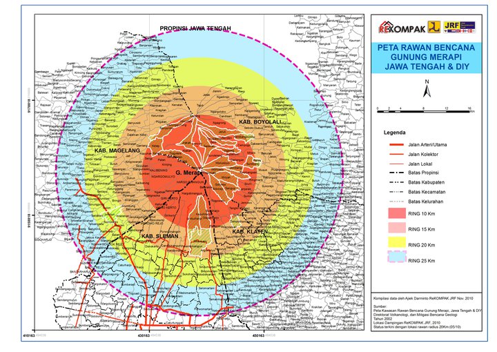 KORAN JOGJA: = Peta Rawan Bencana Gunung Merapi Jawa Tengah dan DIY