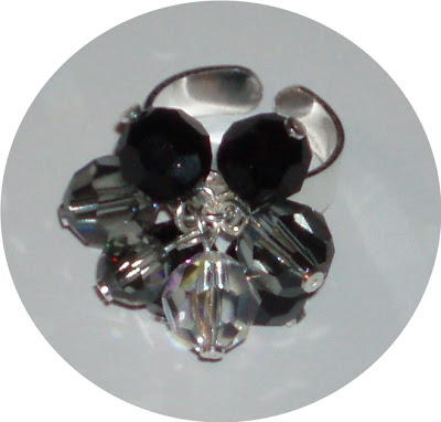 Lisa Fedo - beads 4u: SORTIJA SWAROVSKI NEGRO, GRIS Y BLANCO (ADAPTABLE ...