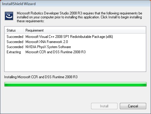 Família: Instalaćão do MS Robotics Studio 2008 R3