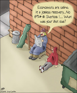 Brain Bounce|Funny Cartoon Humor: Economic cartoon: Jobless Recovery