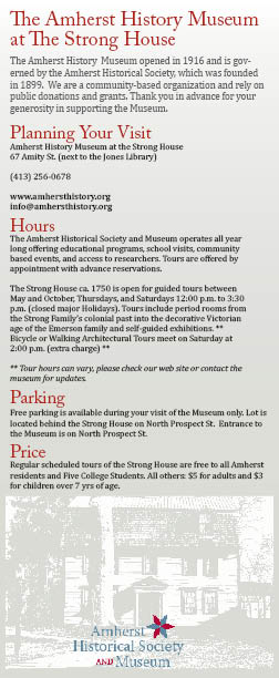 M.A.K. Design Portfolio: Amherst History Museum rack card