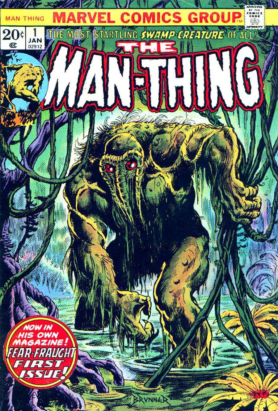 Man-Thing #1 - Frank Brunner cover + 1st issue - Pencil Ink