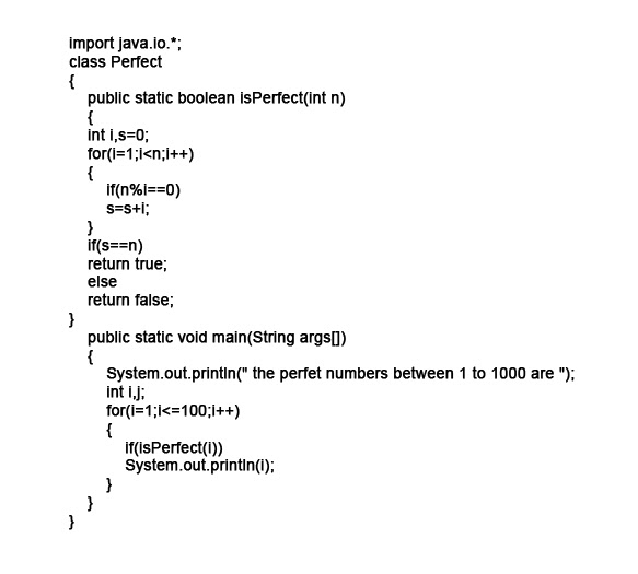 Bluej Programs Perfect Number