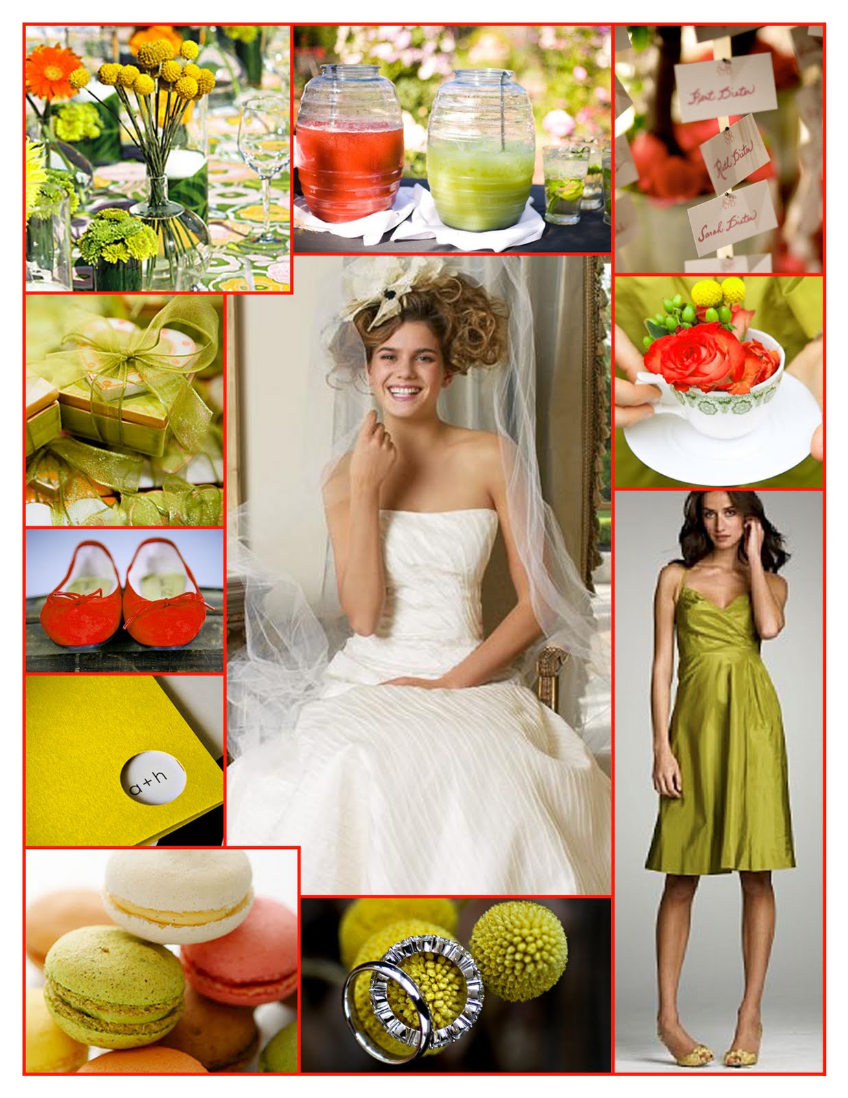 I do ... Inspiration: {Weekend Wedding} in Chartreuse, Red, & Yellow