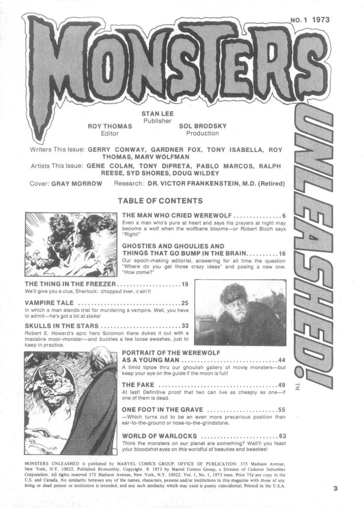 Monster Magazines: Marvel Monster Mag Miscellany pt.1