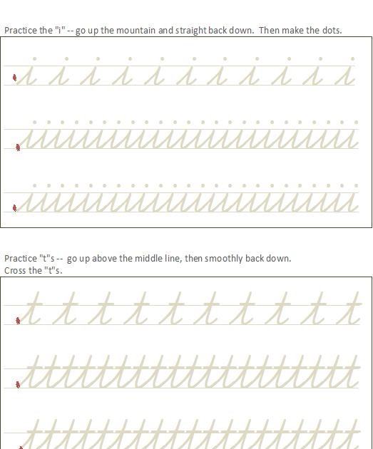 The Quotidian Reader: cursive practice sheet