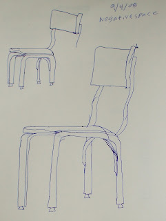 Elizabeth Hagwood: Negative Space Drawing of Bike and Chair