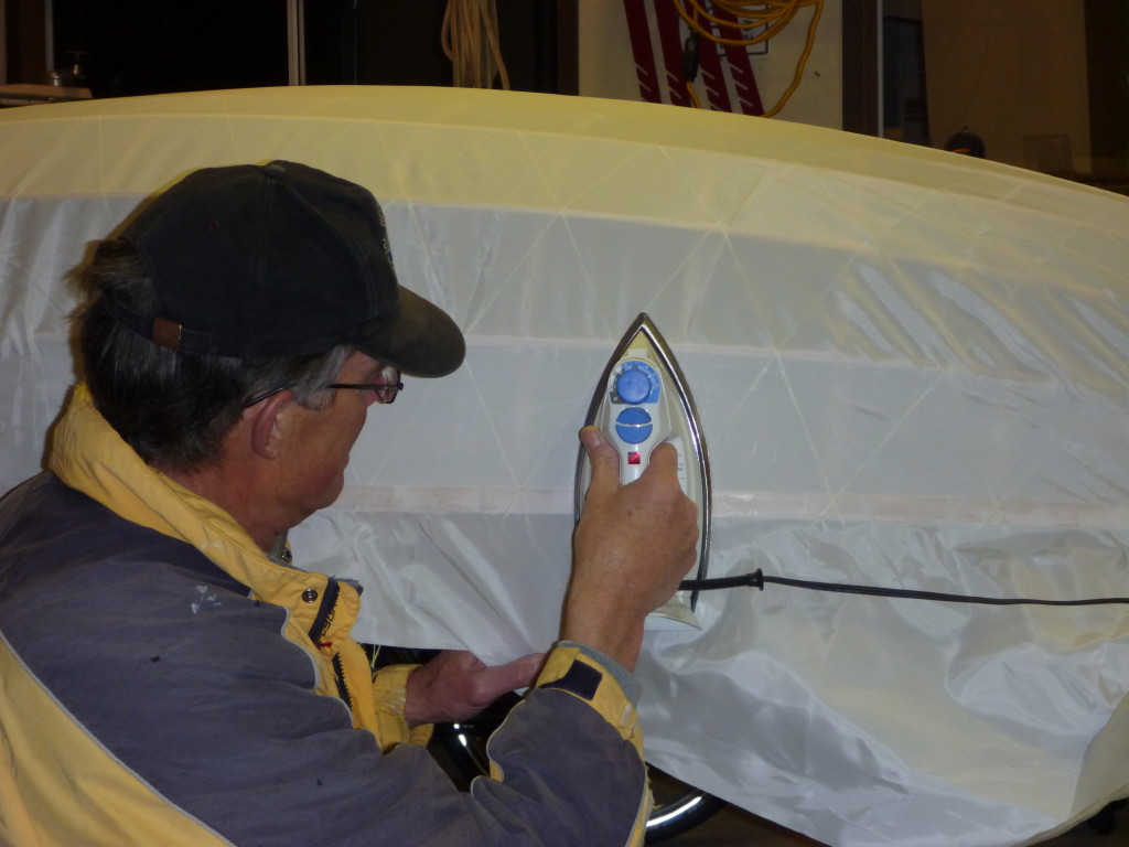 Mostly About Boats : The "BALCK FLY" Dinghy 4: Dacron Skin Install