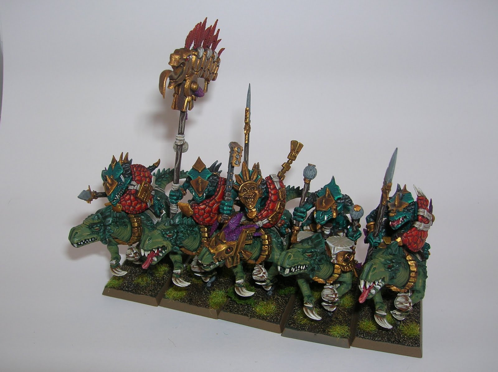 one inch warriors: Giant lizards riding dinosaurs!