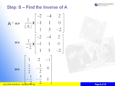 Management Mathematics: Solving Equations Using Inverse 3x3 Matrix