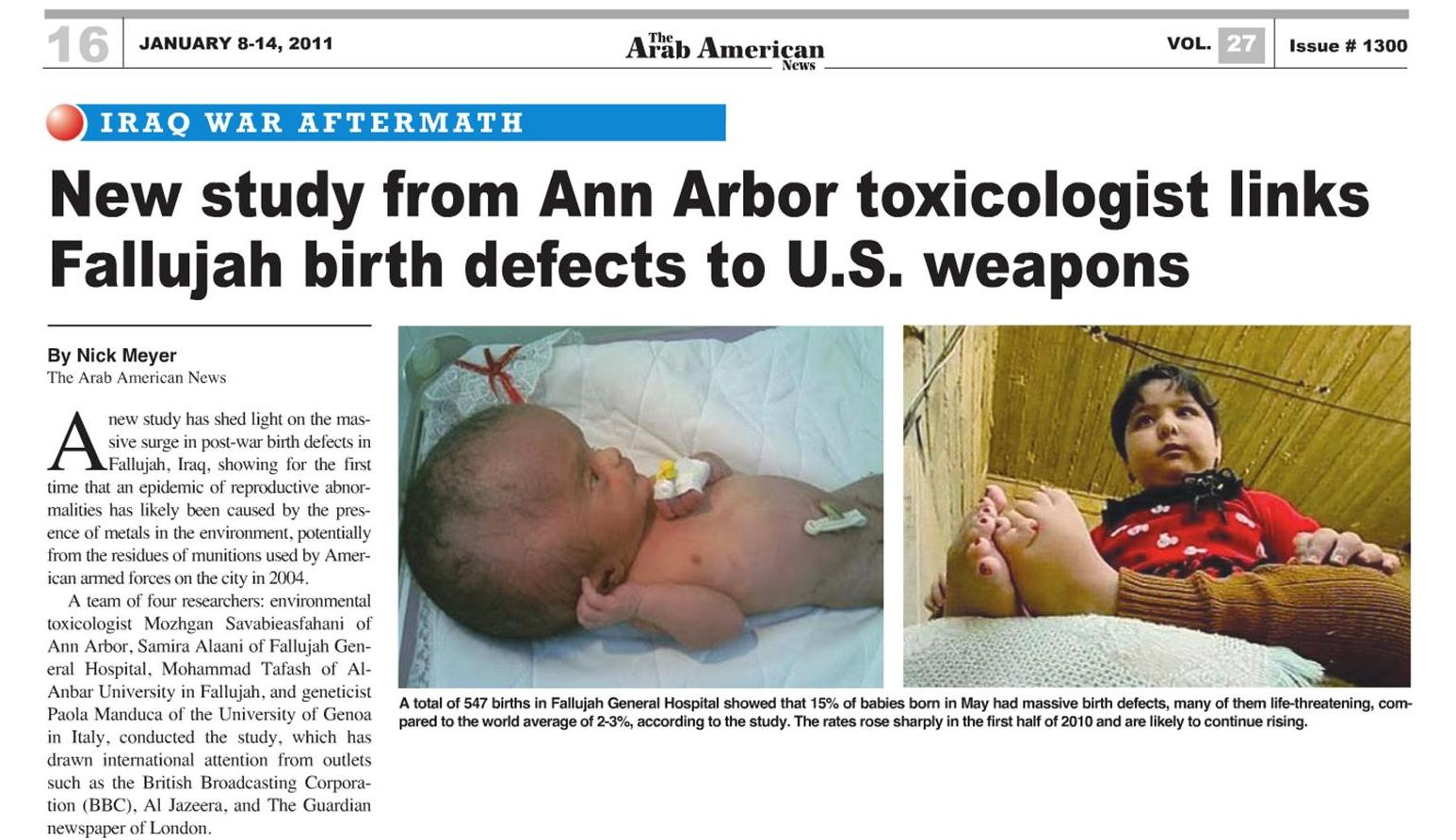 Fallujah Birth Defects Epidemic: 2011