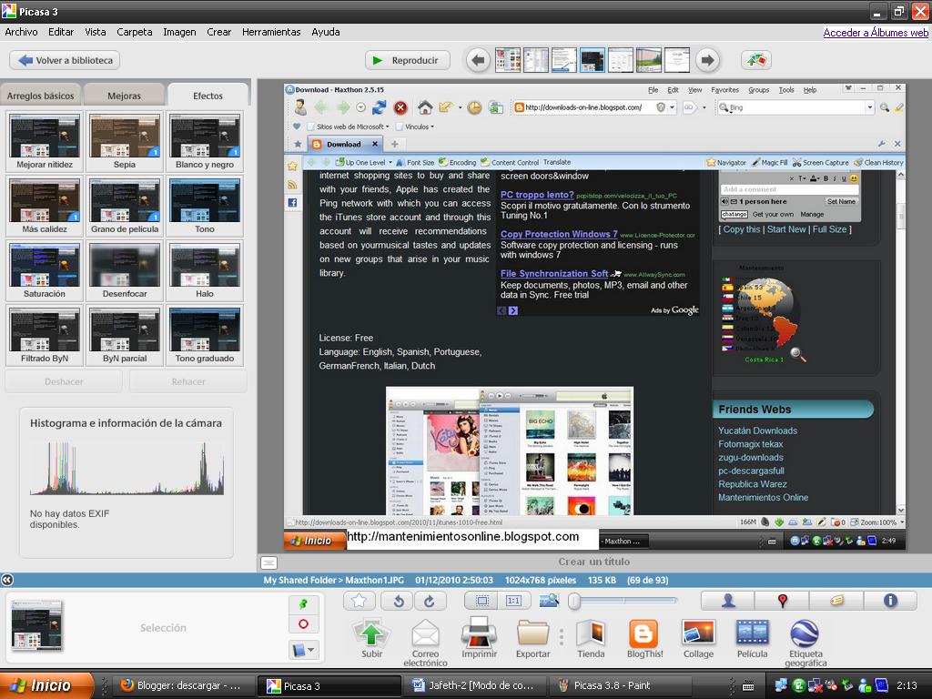 Descargar: Picasa 3.8.117.16 - Gratis
