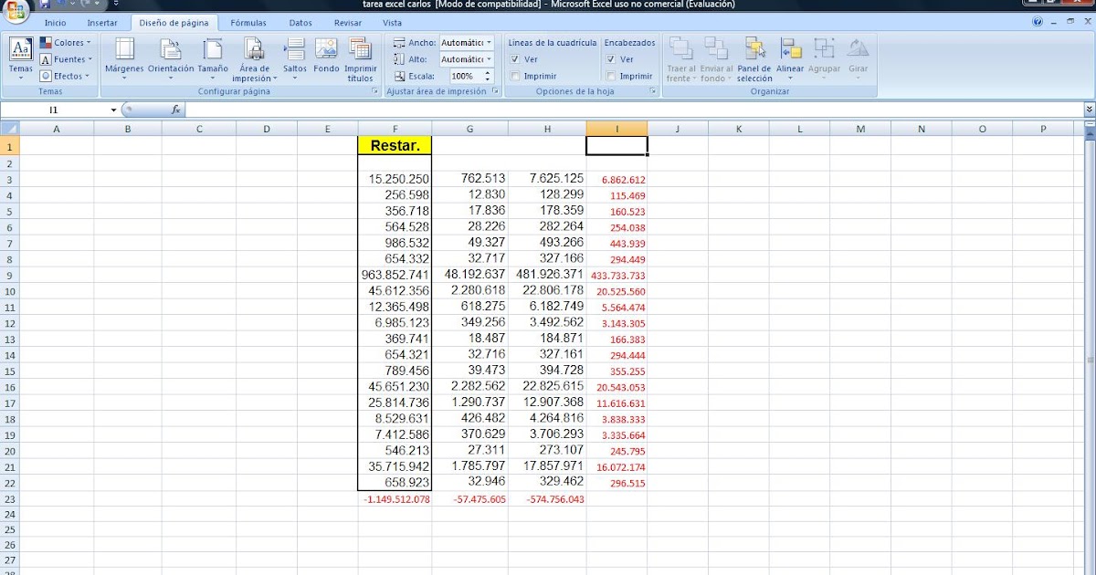 Operaciones Basicas En Excel Suma Resta Multiplicacion Y