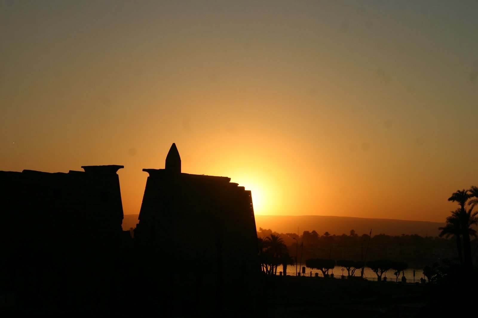 Sky watch Egypt: Luxor Egypt March moon & Sunset