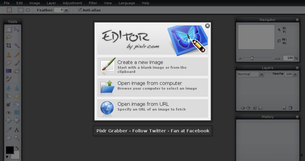 Pixlr lets you edit your images online