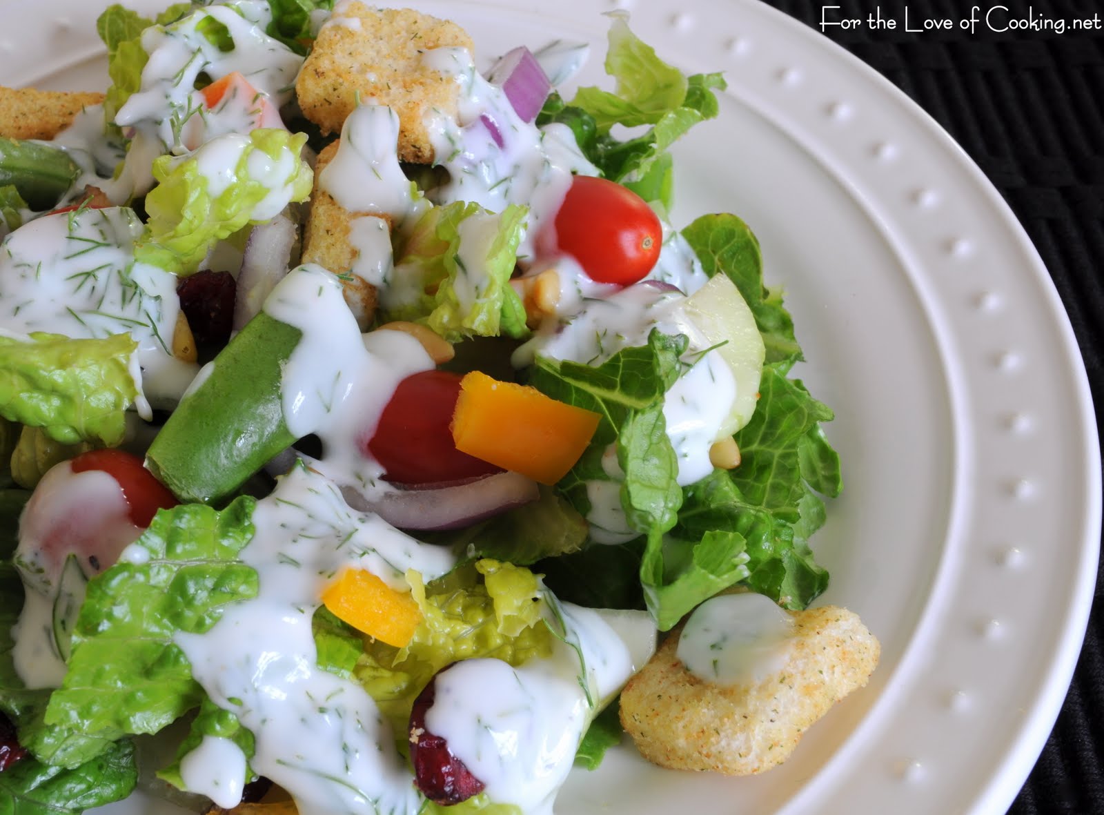 Vegetable Loaded Salad with Creamy Dill Dressing | For the Love of Cooking