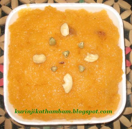 Suji / Bombay Rava Kesari - My 100th Recipe ~ Kurinji Kathambam