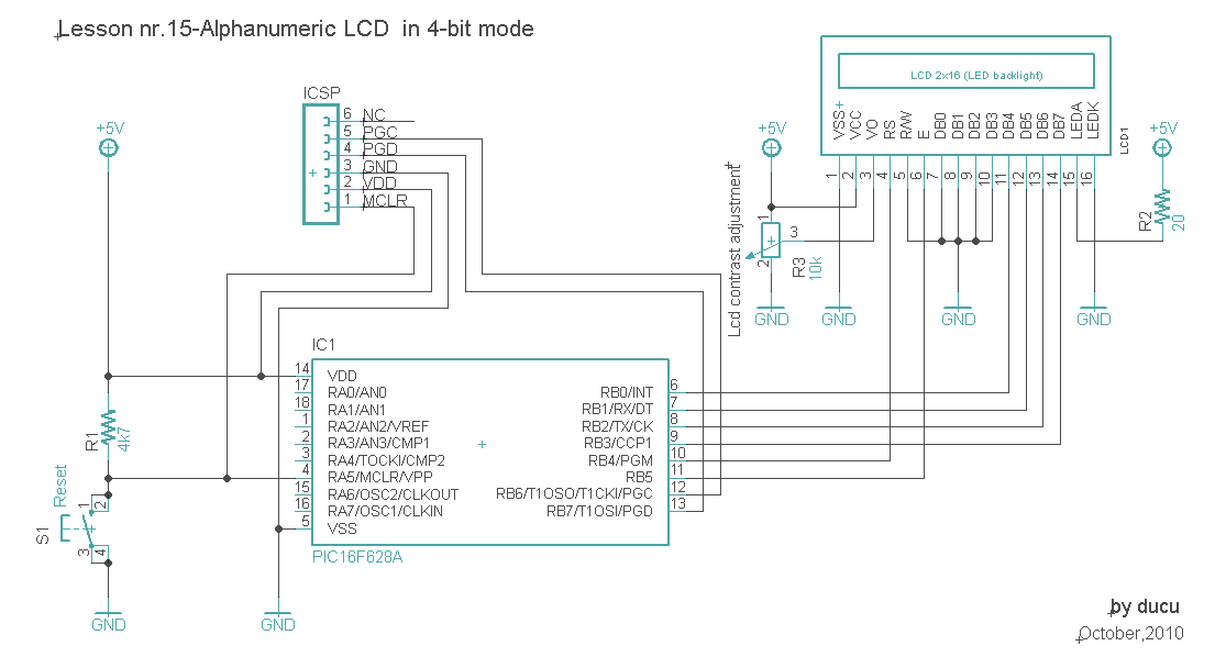 Electronic Experiments: Lesson nr.15-Alphanumeric LCD in 4-bit mode