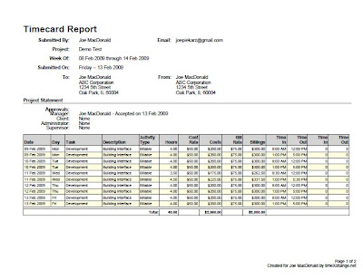 Free, Simple Time Reporting: Report Samples