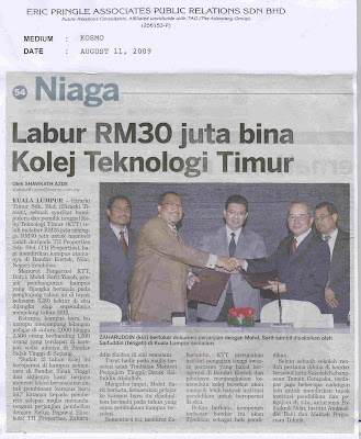 Bandar Enstek: THP in the News! Kolej Teknologi Timur Opens in Enstek