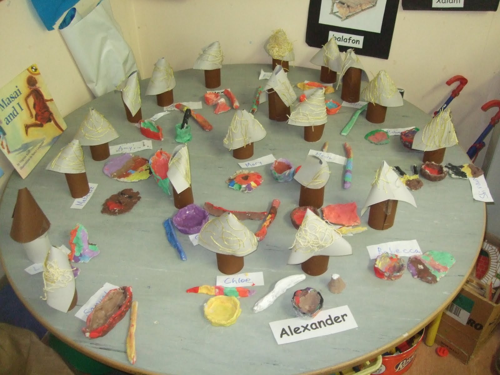 Ms. Tierney's class: The African village we made
