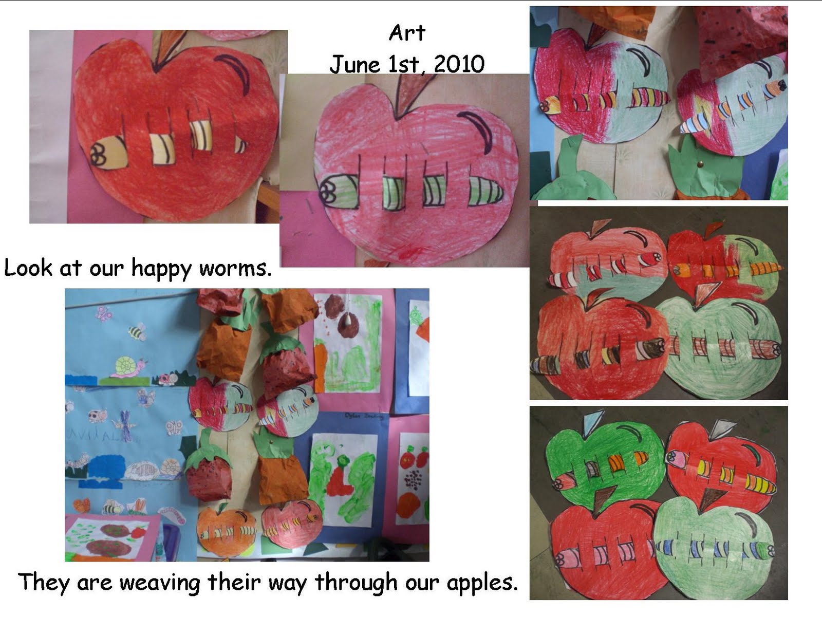 Art, Music and Drama Page: Worms in apples