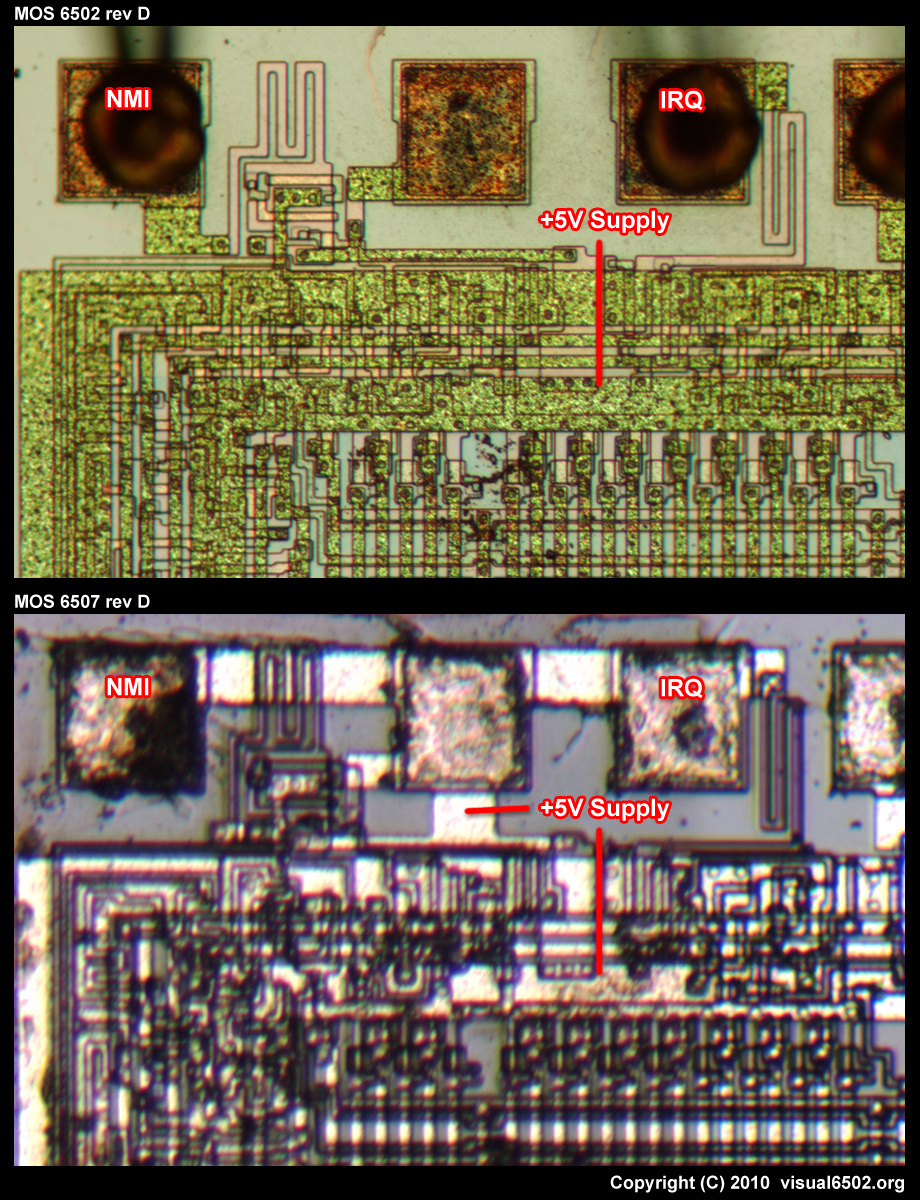 Visual6502.org: 6502 vs. 6507