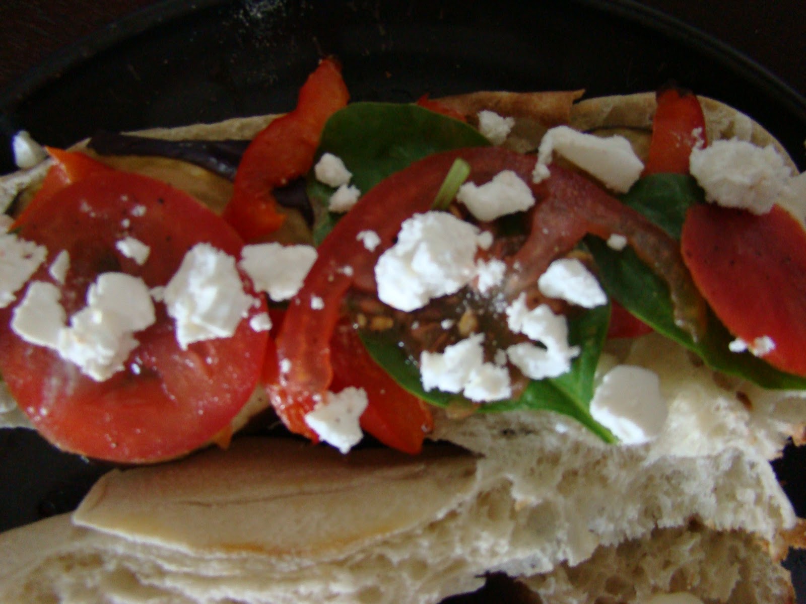 palate corner: Toasted vegetable sandwhich in turkish roll