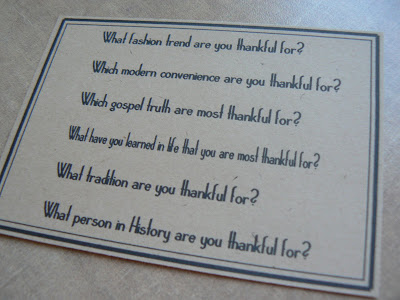 The Creative Homemaker: {Thankful Thinking} Questions