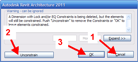 REVIT Rocks !: REVIT Deleting Constraining Dimensions