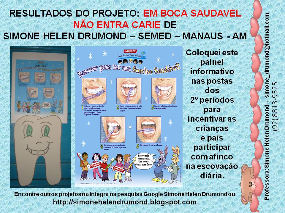 Simone Helen Drumond : Resultados do Projetos EM BOCA SAUDAVEL NÃO ...